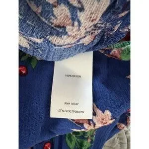 PIONEER | Tops | Pioneer Woman Tunic Top Blue Roses Floral Cottagecore ...